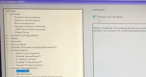 教你一招，在戴尔笔记本上取消开盖自动开机